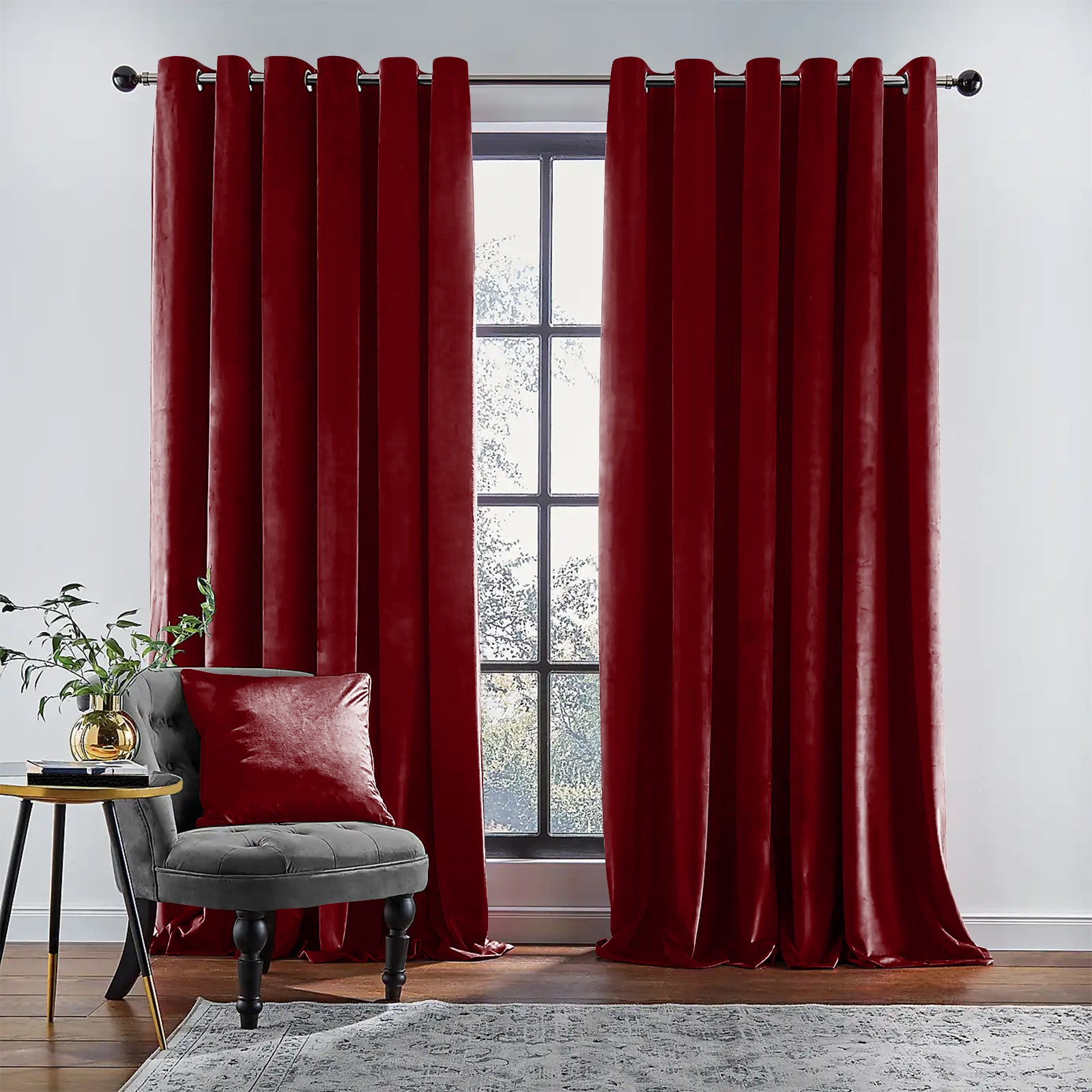 RAINBOW VELVET MAROON CURTAINS