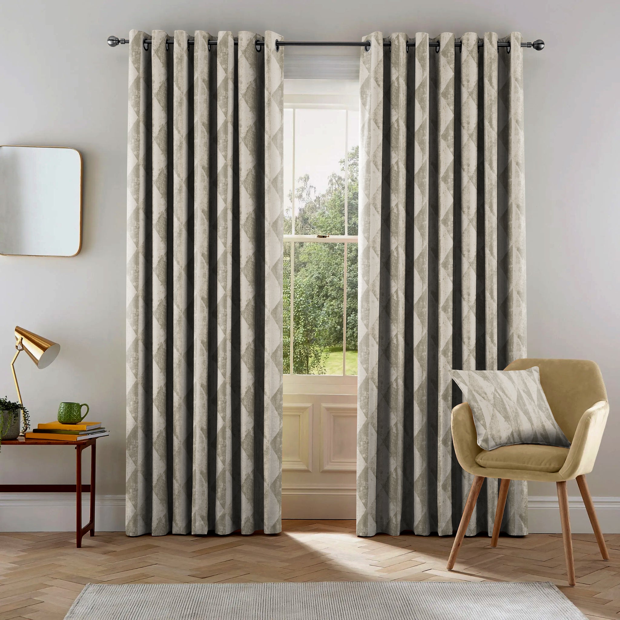 Mystique Stone Printed Blackout Curtains