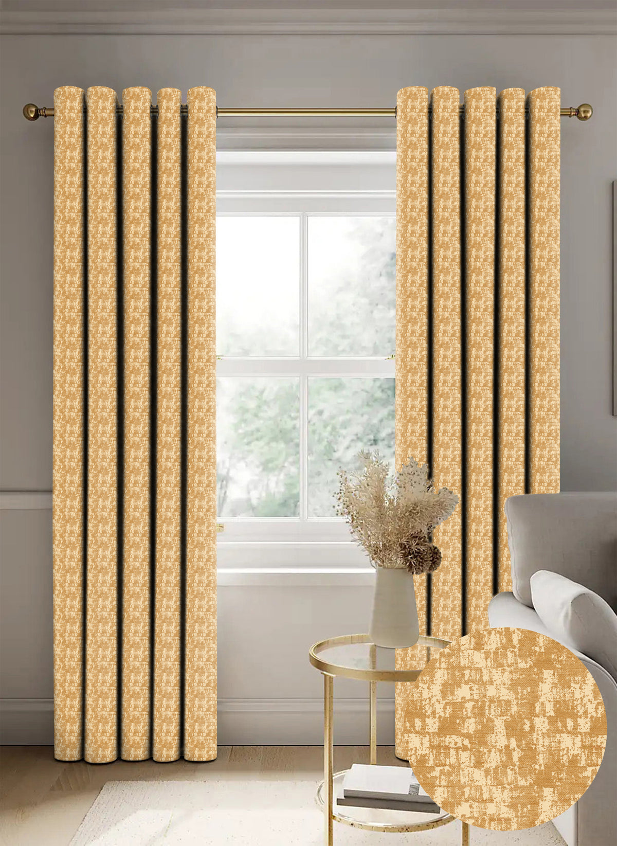 Venice Yellow Blackout Curtains